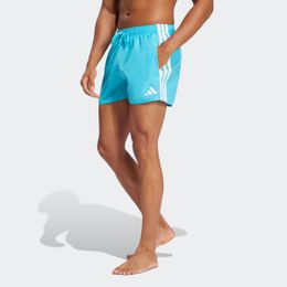 Herren Badeshorts "3S BLD SH 3IN"lucid cyan, weiß, Gr. S, adidas Performance, gewirkt, Obermaterial: 100% Polyester, Badehosen