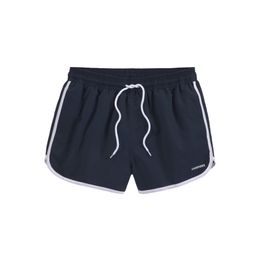 Chiemsee Herren Badeshorts, blau, Gr. S, unifarben mit Farbeinsatz, Polyester, Badehosen, mit Kontrastpiping