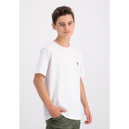 M&auml;dchen T-Shirt "Basic T-Shirt SL K", wei&szlig;, Gr. 8, Alpha Industries, Obermaterial: 100% Baumwolle, Shirts