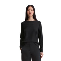 Marc O'Polo MARC O'POLO Damen Langarmshirt "aus TENCEL Lyocell-Baumwolle-Mix", schwarz, Basic, Gr. XS, unifarben, Obermaterial: 67% Lyocell, 33% Baumwolle,