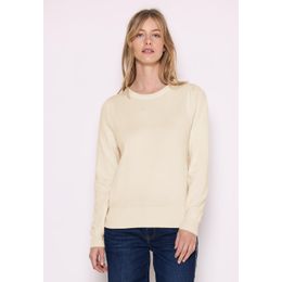 Damen Rundhalspulloversoft beige, Gr. 38, STREET ONE STUDIO, unifarben, Stoff, 30% Polyester, 29% Polyacryl, 21% Viskose, 20% Nylon, Pullover, aus