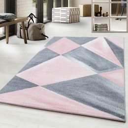 Teppich, B:80cm H:11mm L:150cm, pink, Ayyildiz Teppiche, Kunstfaser, Wohnzimmer, Teppiche, "Beta 1130", auch als L&auml;ufer, Kurzflor, Wohnzimmer