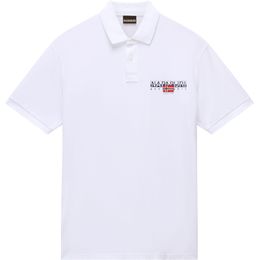 Napapijri Herren Poloshirt "E-AYLMER"hellwei&szlig; 002, Gr. S, unifarben, Piqu&eacute;, Obermaterial: 100% Baumwolle, Shirts, Mit Rundhalsausschnitt