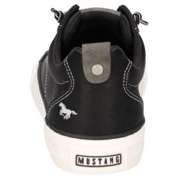 Mustang Shoes Damen Sneaker, Gr. 42, schwarz, Lederimitat, Schuhe, Freizeitschuh, Halbschuh, zum schlupfen mit Gummizug