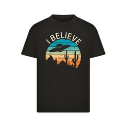 F4NT4STIC M&auml;dchen T-Shirt "I Believe UFO Alien Sonnenuntergang", schwarz, Gr. 158, Obermaterial: 100% Baumwolle, Shirts, Premium Qualit&auml;t
