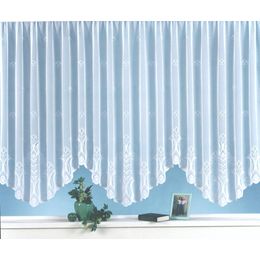 Weckbrodt-Gardinen Gardine WECKBRODT, B:750cm H:145cm, wei&szlig;, Jacquard, Polyester, Wohnzimmer, Gardinen, "Alina", Bogenstore, Jacquard, halbtransparent, Allover, Motiv,