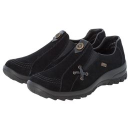 Rieker Damen Slipper, Gr. 41, schwarz, Leder, Schuhe, Schlupfschuh, Halbschuh, Sneaker mit Tex-Membran