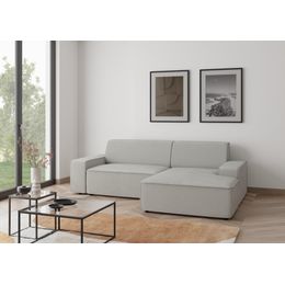 Ecksofa Trendmanufaktur "Graz, wahlweise mit Sitzvorschub und Bettkasten, L-Form, Breite 246 cm", wei&szlig; (wollwei&szlig;), B:246cm H:73cm T:162cm, 100% Polyester, Sofas, Ecksofa, in Cord-, haustierfreundlichem LEO Struktur- oder LUMOS-3D-Bezug