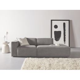 2-Sitzer Home Affaire "Noord mit Kedernaht, Breite 227 cm", grau, B:227cm H:71cm T:96cm, 94% Polyester; 6% Nylon, Sofas, Cord, Struktur, Webstoff, mit Wellenunterfederung, Massivholzrahmen