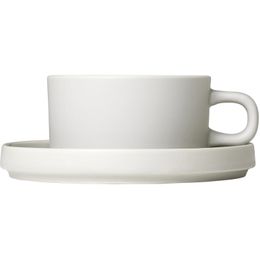 Tasse Blomus "PILAR", beige (naturweiß), B:12cm H:5cm Ø:9cm, Keramik, Trinkgefäße, für Tee, 4-teilig