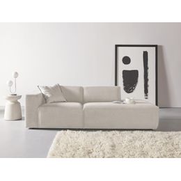 2-Sitzer Home Affaire "Noord mit Kedernaht, Breite 227 cm", beige (cream), B:227cm H:71cm T:96cm, 94% Polyester; 6% Nylon, Sofas, Cord, Struktur, Webstoff, mit Wellenunterfederung, Massivholzrahmen