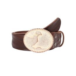 Damen Lederg&uuml;rtel, braun, Gr. 100, RETTUNGSRING G&Uuml;RTEL, unifarben, Leder, G&uuml;rtel, 0
