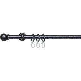 Gardinenstange Liedeco, L:120cm &Oslash;:16mm, silber, Metall, Gardinenstangen, "Esp Kugel", 1-l&auml;ufig im Fixma&szlig; &Oslash; 16 mm