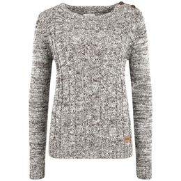 oxmo Damen Strickfleece-Pullover "Strickpullover OXPhia", braun, Gr. M, Obermaterial: 100% Baumwolle CO., Pullover