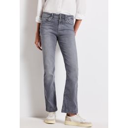 Street One Damen Bootcut-Jeans, grau, Gr. 34, unifarben, Denim/Jeans, Obermaterial: 92% Baumwolle, 6% Elastomultiester, 2% Elasthan, Jeans, im