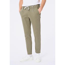Stoffhose LINDBERGH "LINDBERGH Freizeithose", Herren, Gr. L, dk army, Obermaterial: 98% Baumwolle, 2% Elasthan, weit, unten schmal, Hosen Stoffhose