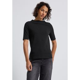 Street One Damen Rollkragenshirt, schwarz, Gr. 36, unifarben, Web, 57% Baumwolle, 38% Polyester, 5% Elasthan, Shirts, mit Turtleneck