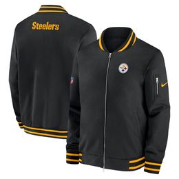 Nike Kinder Bomberjacke "Nike Jacke Pittsburgh Steelers Nike Bomber", schwarz, Gr. L, 100% Polyester, Jacken