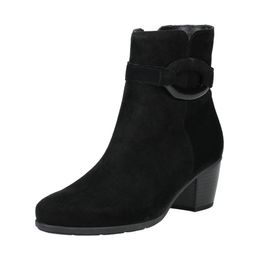 Gabor Damen Stiefelette "Gabor Stiefelette Veloursleder", Gr. 40, schwarz, Veloursleder, Schuhe