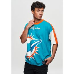 Recovered Herren T-Shirt "NFL Dolphins Miami Cut and Sew Oversized", blau, Gr. XL, bedruckt, 100% Baumwolle, Shirts, f&uuml;r alle Miami Dolphins-Fans