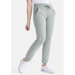 STOOKER WOMEN Damen Sporthose "JUDY II Sporthose", gr&uuml;n, Gr. M, angeraute Sweatware, 70% Polyester, 27% Baumwolle, 3% Elasthan, Hosen, Sporthose