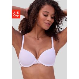 Vivance Damen Schalen-BH, Gr. 70, wei&szlig;, Spitze, Obermaterial: 85% Polyamid, 15% Elasthan, BHs, mit B&uuml;gel und nahtlos vorgeformten Cups,