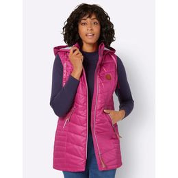 Casual Looks Damen Longweste, pink, Gr. 38, unifarben, 100% Polyester, Wattierung:100% Polyester, Westen