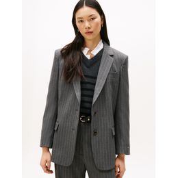 Tommy Hilfiger Damen Longblazer "PINSTRIPE RELAXED BLAZER", bunt, Gr. 40, Nadelstreifen, gestreift, meliert, Web, Obermaterial: 63% Polyester, 34%