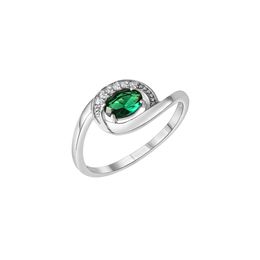 Vivance Damen Fingerring "925-Sterling Silber rhodiniert Zirkonia", 060 (19,1), Silber 925 (Sterlingsilber), transparent, Silber 925