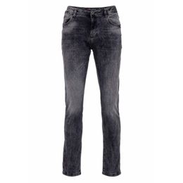 Cipo & Baxx CIPO & BAXX Herren Slim-fit-Jeans "Jeans", schwarz, Gr. 36, unifarben, 98% Baumwolle 2% Elasthan, Jeans, mit Allover-Gitter-Musterung, CD543