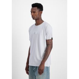 Herren T-Shirt "Metal Plate T-Shirt", grau, Gr. S, Alpha Industries, Obermaterial: 100% Baumwolle, Shirts