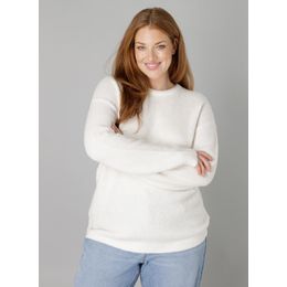 Damen Strickpullover "Yanara", beige, Gr. 44, Base Level Curvy, unifarben, Strick, Obermaterial: 43% Nylon, 26% Polyacryl, 13% Alpaka, 13% Wolle, 5%
