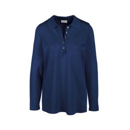 GOLDNER Damen Strickpullover "Unkomplizierter Pullover mit Polokragen", blau, Gr. 42, Obermaterial: 100% Polyacryl PAN., Pullover