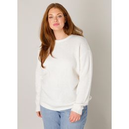 Damen Strickpullover "Yanara", beige, Gr. 54, Base Level Curvy, unifarben, Strick, Obermaterial: 43% Nylon, 26% Polyacryl, 13% Alpaka, 13% Wolle, 5%
