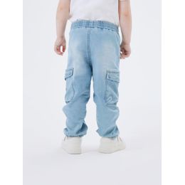 name it Jungen Cargojeans "NMMBEN BAGGY R CARGO JEANS 9770-YT NOOS", blau, Gr. 110, unifarben, Denim/Jeans, Obermaterial: 49% Baumwolle, 28%