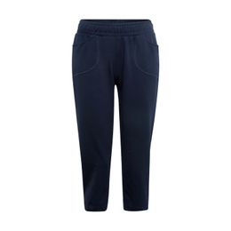 GOLDNER Damen Stoffhose "Bequeme 3/4-Freizeithose mit Schlupfbund und Taschen", blau, Gr. 44, Obermaterial: 60% Baumwolle CO. 35% Polyester PES. 5%