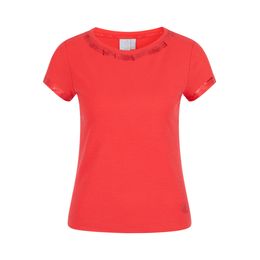 Damen Rundhalsshirt, rot, Gr. 42, Sportalm KITZB&Uuml;HEL, unifarben, Single Jersey, Obermaterial: 100% Lyocell, Shirts, mit Folienglanz