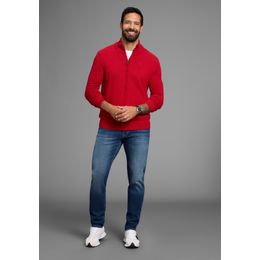 MAN'S WORLD MAN'S WORLD Herren Strickjacke "neue Farben", rot, Basic, Gr. L, unifarben, Grobstrick, Obermaterial: 50% Baumwolle, 50% Polyacryl, Strickjacken, aus