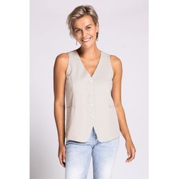 Zhrill Damen Anzugweste "ZHLISO", beige, Gr. XXL, unifarben, Web, Obermaterial: 52% Viskose, 33% Polyester, 15% Polyamid, Westen, mit Knopfleiste