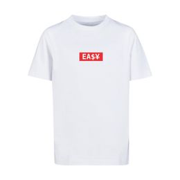 MisterTee Mädchen T-Shirt "MisterTee Easy Kids Basic Tee"weiß, Gr. 110, bedruckt, 100% Baumwolle, Shirts