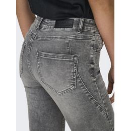 Only Damen Skinny-fit-Jeans "ONLWAUW MID WAIST SK LANK COIN PKT DNM X", grau, Gr. L, unifarben, Denim/Jeans, Obermaterial: 64% Baumwolle, 31%