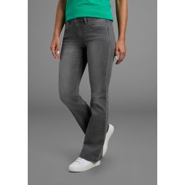 Arizona Damen Bootcut-Jeans "Bund mit seitlichem Gummizugeinsatz", grau, Basic, Gr. 80, Jeans, Obermaterial: 98% Baumwolle, 2% Elasthan, Jeans, hohe