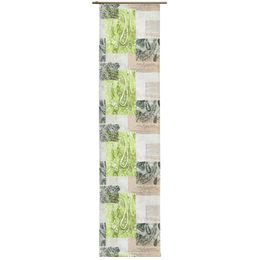 Schiebegardine WIRTH, B:60cm H:145cm, gr&uuml;n, Polyester, Wohnzimmer, Gardinen, "JOLANDA", inkl. Beschwerungsstange