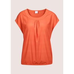 Madeleine Mode MADELEINE Damen Kurzarmshirt "Shirt Leichtes Kurzarm-Shirt mit Rundhalsausschnitt", orange, Gr. 40, Obermaterial: 95% Polyester PES. 5% Elasthan EL.,