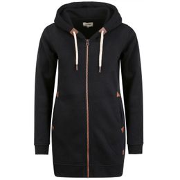 oxmo Damen Sweatjacke "Sweatjacke OXVicky", schwarz, Gr. XS, Obermaterial: 80% Polyester PES. 20% Baumwolle CO., Sweatjacken