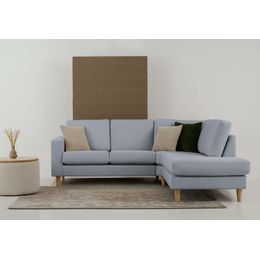 Ecksofa OTTO HOME "Tvinno", grau (gray), B:230cm H:87cm T:218cm, 100% polyester, Sofas, Ecksofa, im skandinavischen Stil, L-Form, mit Massivholzf&uuml;&szlig;en, Breite 230 cm