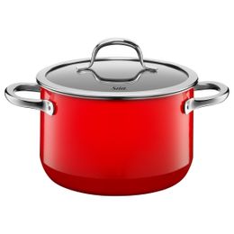 Fleischtopf Silit "Passion red, Kochtopf Induktion schneid- und kratzfest", rot, H:12,8cm &Oslash;:20cm, T&ouml;pfe, Fleischtopf, f&uuml;r alle g&auml;nigen Herdarten geeignet, Made in Germany