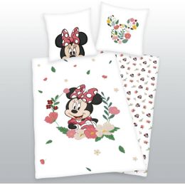 Wendebettwäsche Disney "Disney Minnie Mouse", bunt, B/L: 135cm x 200cm, 1 Stk., 1 Stk., Flanell, B/L: 80cm x 80cm, Flanell, Obermaterial: 100% Baumwolle, Bettwäsche, mit tollem Minnie Mouse Motiv