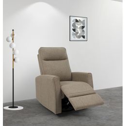 Relaxsessel OTTO HOME "KAYLI mit Schaukel-, Dreh und Liegefunktion, Webstoff, Federkern", grau (taupe), B:75cm T:92,5cm, Sessel, Relaxsessel, Lesesessel, TV-Sessel mit Reclinerfunktion, 360 drehbar