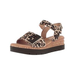 Gabor COMFORT Damen Keilsandalette "Gabor Comfort Sandalen Leder", Gr. 36leopard, Leder, Schuhe